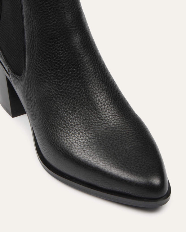 ALLURE MID ANKLE BOOTS BLACK LEATHER - Jo Mercer