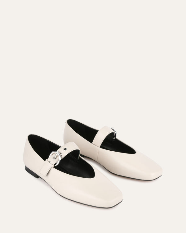 ANNABELLE CASUAL FLATS BONE LEATHER - Jo Mercer