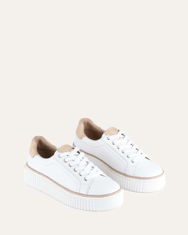 ARIANNA SNEAKERS WHITE RAFFIA - Jo Mercer