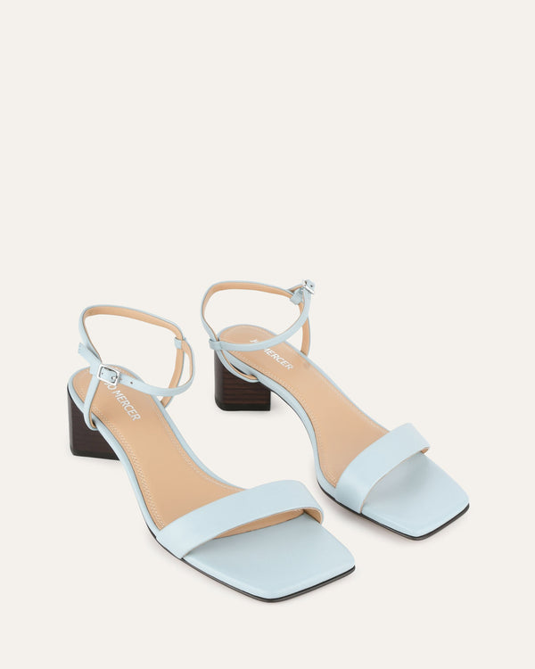 HELEN MID SANDALS DUSTY BLUE LEATHER - Jo Mercer