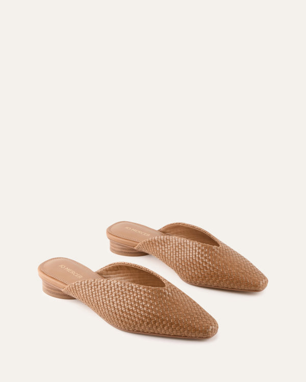 LENA DRESS FLATS TUSCAN TAN LEATHER - Jo Mercer