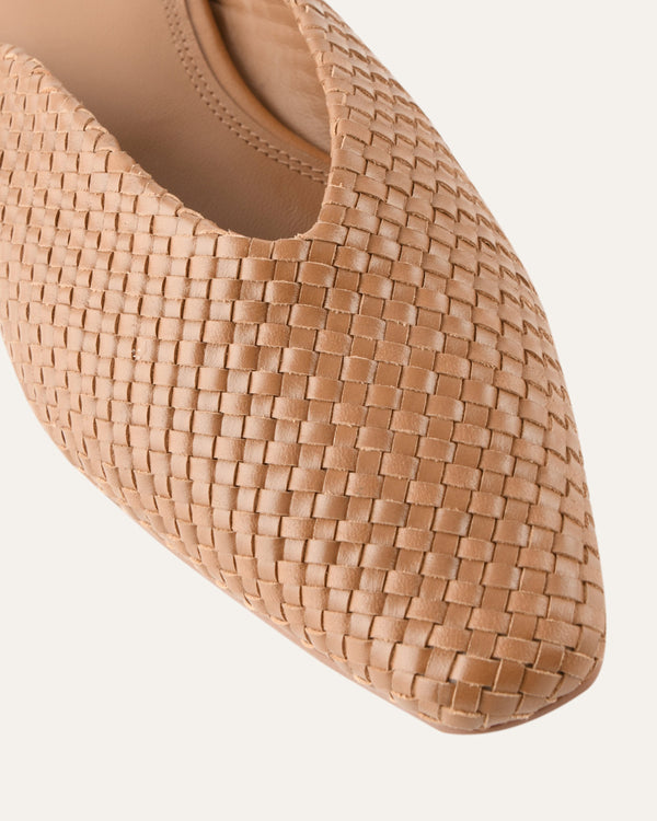 LENA DRESS FLATS TUSCAN TAN LEATHER - Jo Mercer