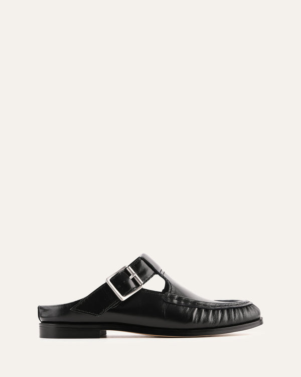 MALIA LOAFERS BLACK LEATHER - Jo Mercer