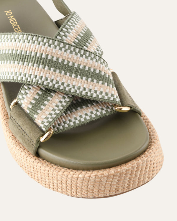 MARLEY FLAT SANDALS SAGE MULTI - Jo Mercer