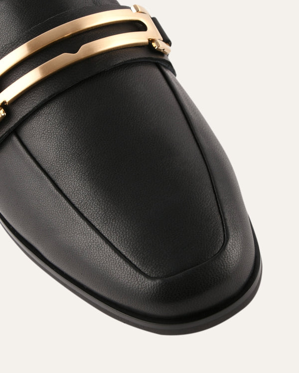 RANDY LOAFERS BLACK LEATHER - Jo Mercer