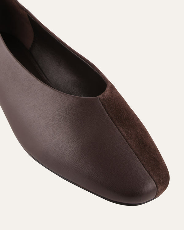 ROXY DRESS FLATS BITTER CHOC MULTI - Jo Mercer