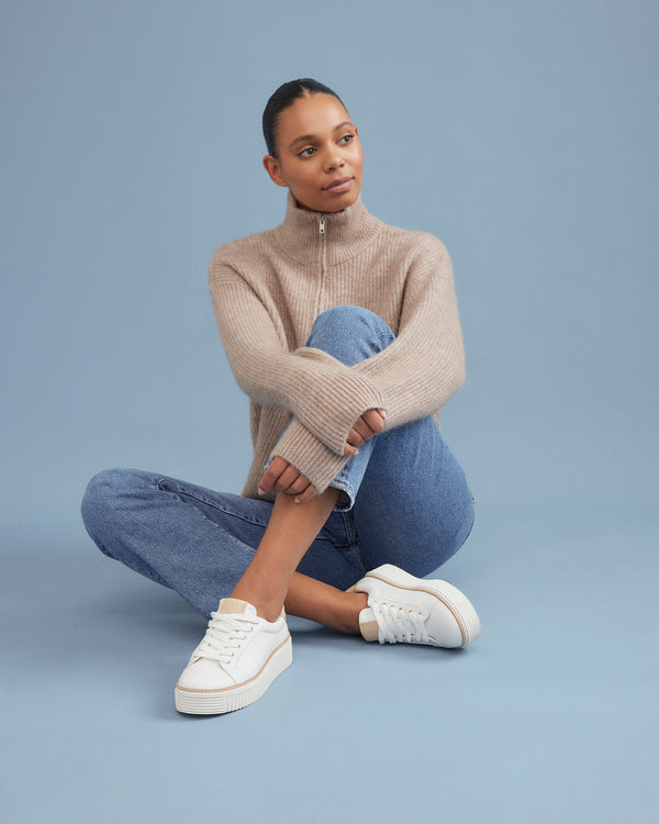 ARIANNA SNEAKERS WHITE RAFFIA - Jo Mercer