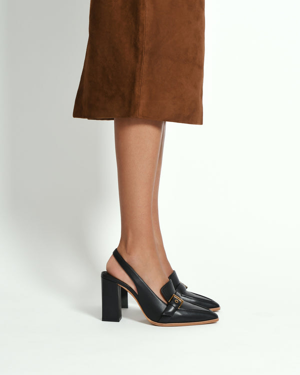 CODIE HIGH HEELS BLACK LEATHER - Jo Mercer