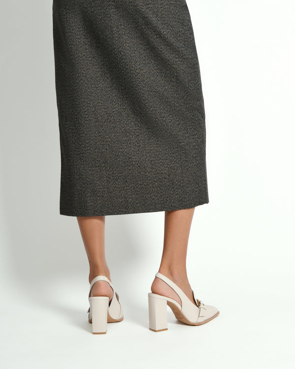 CODIE HIGH HEELS OFF WHITE LEATHER - Jo Mercer