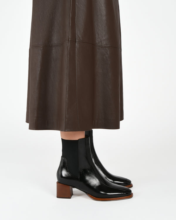 DARLA MID ANKLE BOOTS BLACK LEATHER - Jo Mercer