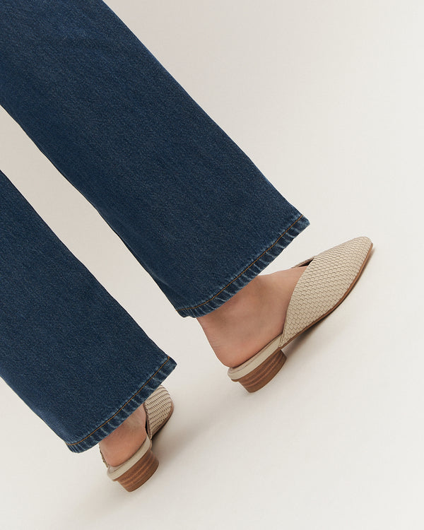 LENA DRESS FLATS OFF WHITE LEATHER - Jo Mercer