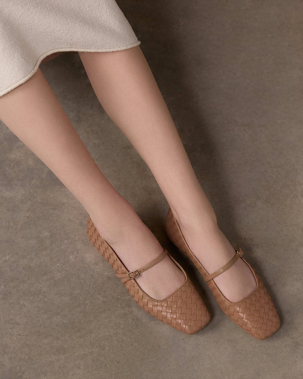 SAILOR BALLET FLATS TAN LEATHER - Jo Mercer