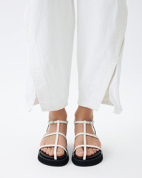 MINA FLAT SANDALS WHITE MULTI - Jo Mercer