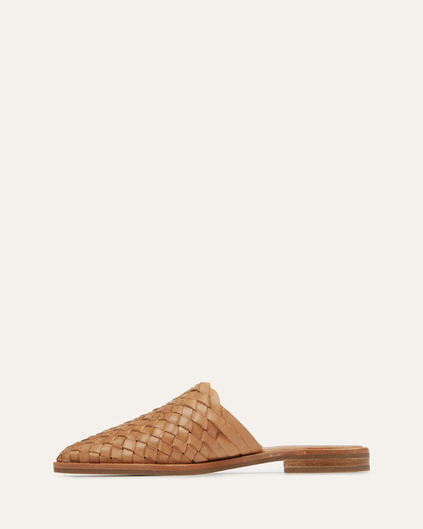 WEAVER CASUAL FLATS TAN LEATHER - Jo Mercer