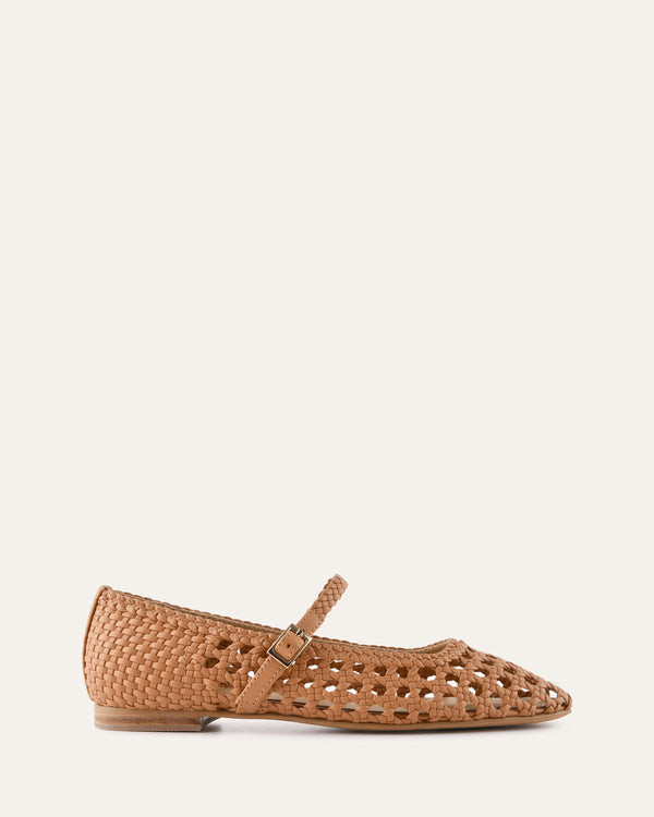 WILLIS CASUAL FLATS TOFFEE LEATHER - Jo Mercer