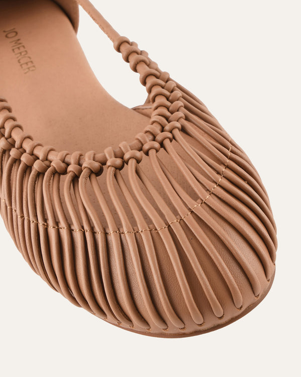 YUZU CASUAL FLATS TUSCAN TAN LEATHER - Jo Mercer